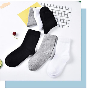 JAMEGIO 10 Pairs Boys Athletic Socks Toddler Boys Girls Breathable Soft Cotton Socks(2-4T)