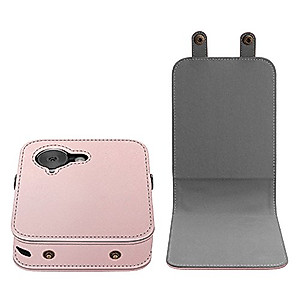 Fintie Protective Case for Polaroid POP 2.0 2 in 1- Premium Vegan Leather Bag Cover with Removable Strap for Polaroid POP 2.0 3x4 Instant Print Digital Camera, Rose Gold