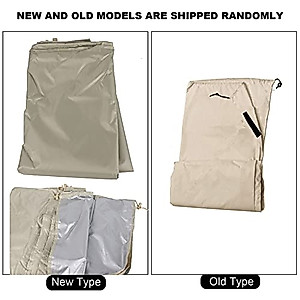 Wifehelper Swimming Pool Cover, Waterproof Beige Open Air Swimming Pool Roll Cover Protector Ground Swimming Pools Cover for Outdoor Heavy Duty Garden(S：490 x 96cm / 192.9 x 37.8in)