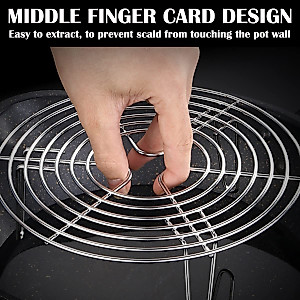 DOERDO Round Cooking Rack Multi-Purpose Stainless Steel Grilling Rack Steamer Rack Cooling Rack for Baking Canning Cooking, 20x20x4CM