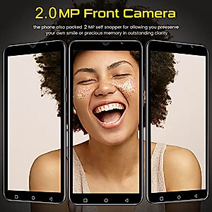 Android Unlocked Cell Phone Dual Sim 6 in Unlocked Phone Face ID + Fingerprint GSM Smartphones Smartphone Gimbal Extension Pole (Blue, One Size)