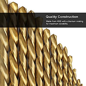 COMOWARE Left Hand Drill Bit Set, 13 Piece | M2 HSS with Titanium Nitride Coating | SAE (1/16" - 1/4")