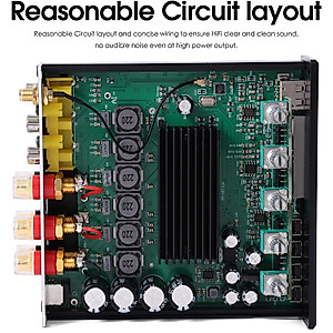 XRONG Bluetooth 5.1 Power Amplifier 100Wx2+100W Stereo HiFi 2.1 CH Digital Sound Amplificador 24Bit/192kHz Class D Amp USB DAC, Support Subwoofer & with Remote