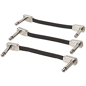 Ernie Ball Flat Ribbon Patch Cable 3-Pack, 3 in, Black (P06220)