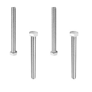 MroMax 4Pcs M10 x 100mm Hex Head Screws Bolts, 304 Stainless Steel 18-8, Fully Threaded, External Hex Drive, for Mounting Chair, Handles, Rail, Pump, Wheels, Antenna Parts, Boat and Plastic Bumpers