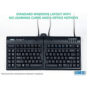 KINESIS Freestyle2 Ergonomic Keyboard for PC (9" or 20" Separation) (9" Separation)