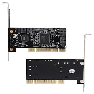 ASHATA PCI 16X to 4-Port SATA Riser Card,5Gbps Sil3114 Master SATA PCI 4 Port Expansion Card,PCI SATA Controller Expansion Card for 98SE/ME/NT4.0/2000/XP/7/Vista and Linux.