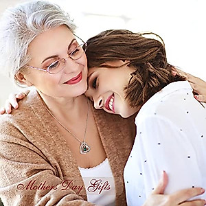 Iefil Mothers Day Gifts Jewelry, Rose Gold Birthstone Jewelry March Blue Aquamarine Necklaces Mothers Day Birthday Gifts for Women Anniversary Valentines Day Gift for Her Jewelry