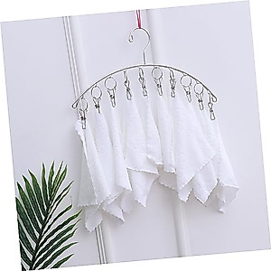 Zerodeko 6 Packs Stainless Steel Hangers Scarf Rack Towel bin Clothes Hanger s Diapers Laundry Drying Rack Clothes Clips Drip Hanger Coat Hanger Clothespin Socks Rack drip Rack