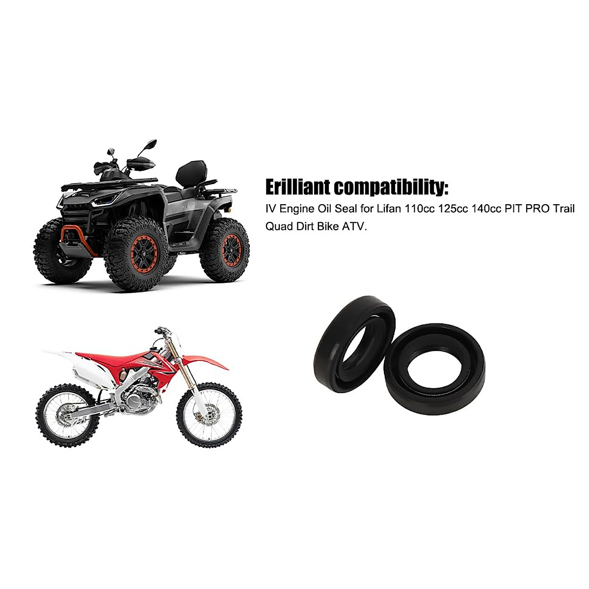 Royal Sun 2Pcs Crankcase Gear Shifter Shaft Oil Seal Compatible with Honda TRX250,350,450,500 Foreman 400,450,500 FourTrax Rancher 350,420 CR60R CR80R CR85R ATC250R Replace 91202-444-023