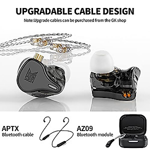 KZ DQ6 IEM in-Ear Monitor Headphones Wired, Professional Stereo Earphones HiFi Deep Bass Noise Isolating Sport Earbuds with Detachable Cables(Silver with Mic)