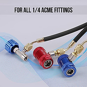 Lichamp 3 Pieces 5FT AC HVAC Manifold Gauge Hose Kit with Ball Valve and 4 Pieces Hose Adapters Fits R134A R410A R404A R12 R22 R502 R1234YF Refrigerants
