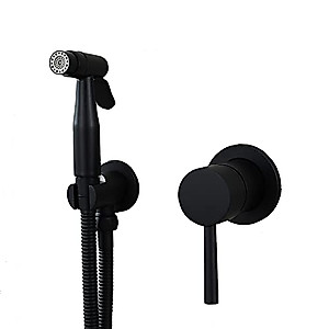 Shower System, Brass Handheld Bidet Sprayer for Toilet, Bathroom Concealed Hot and Cold Bidet Spray Set, Cloth Diaper Sprayer with Brass Hot and Cold Mixing Valve and Stainless Steel Hose, for Self C