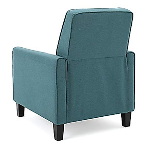 Christopher Knight Home Emmie Fabric Recliner (Set of 2), Dark Teal, Dark Brown