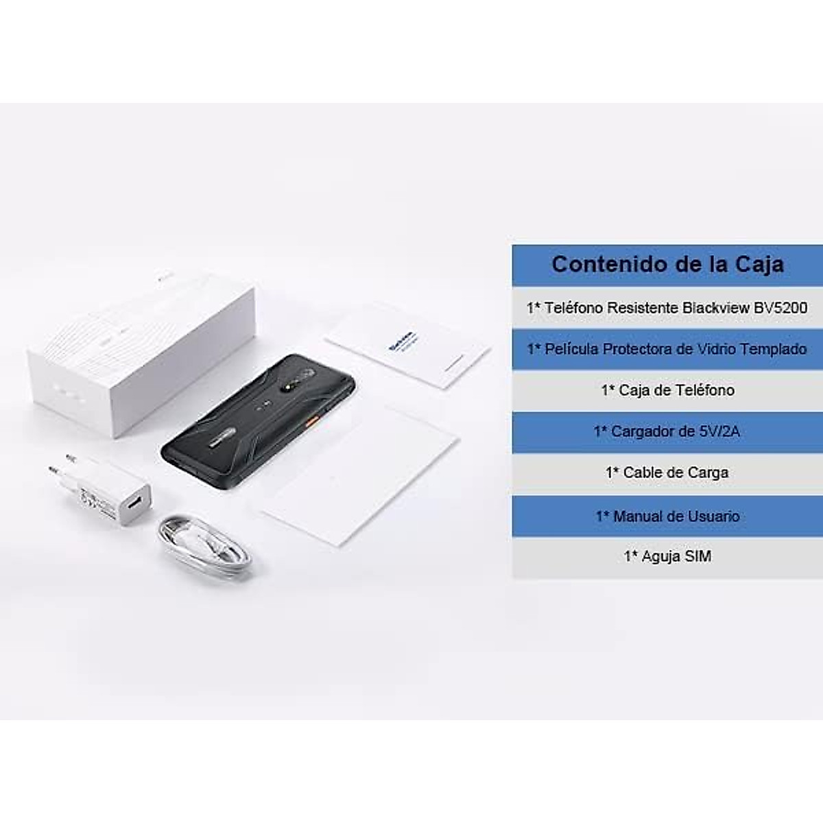 Blackview Phone BV5200, Rugged Phone 7(4+3) GB+32GB 1TB Expand, 6.1'' Incell 13MP Camera Smartphones, 5180mAh Rugged Smartphone, 3 Card Slots, IP69K, Face ID, Glove Mode, NFC/OTG/4G LTE+5G WiFi-Black