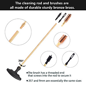 Raiseek Elite Version Pistol Cleaning Kit 9mm/.357.22.45.40 Caliber Gun Cleaning Kit and Handgun Cleaning Kit Portable Brass Brush with Case