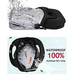 yookee home Waterproof Lunch Bag Double Layer Leakproof Neoprene Insulated Lunch Bag Freezable Black Reusable Thermal Lunch Cooler Tote Lunch Box for Boys Men Women Adult Kids for Work Outdoor