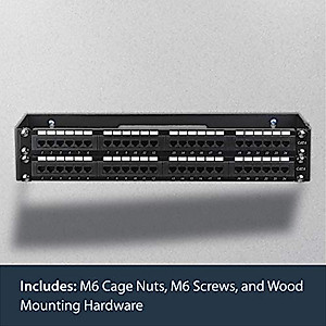 StarTech.com 2U Hinged Wall Mount Patch Panel Bracket - 6 inch Deep - 19" Patch Panel Swing Rack for Shallow Network Equipment- 22lbs (WALLMOUNTH2), Black