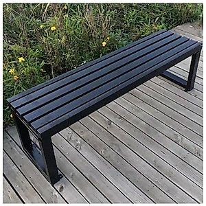 Park Garden Bench Outdoor Backless Bench, Weatherproof Garden Wood Bench Patio Porch Chair Furniture, 2-3 People Large Slatted Seat School/Hospital Benches, for Backyard/Lawn/Path/Deck/Poolside