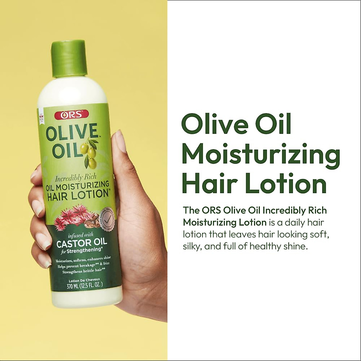 ORS Olive Oil Incredibly Rich Moisturizing Hair Lotion with Castor Oil for Strengthening 8.5 Ounces