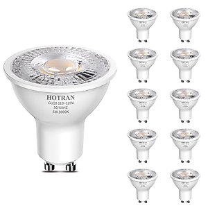 HOTRAN GU10 Led Bulb 5W 3000K, Flicker-Free Soft Warm Light Non-Dimmable Bulbs, 365LM, 40° Spot Light, Energy Saving Light Bulbs, Equivalent 40-50W GU10 Halogen Spotlight Bulbs