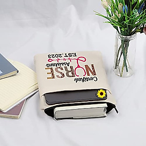 CNA Nursing Book Sleeve CNA Nurse Graduation Gift Nurse Protector Certified Nurse Assistant Est 2023 Book Cover Nursing Gift
