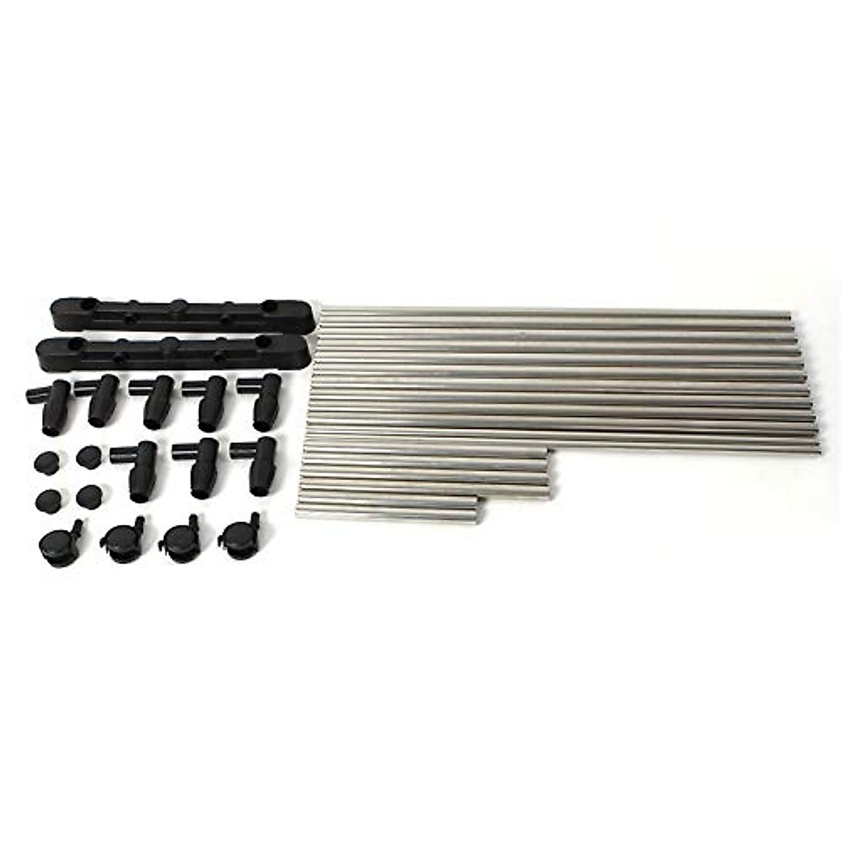 Tuklye Portable Clothing Hanging Garment Rack, Stretching Stand Clothes Rack with Shoe Shelf (Dual-bar-3)