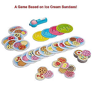 Ice Cream Scoops of Fun Kids Fisher-Price Board Game with Cards, Cups & Ice Cream Scooper Spinner, Gift for Pre-School Kids Ages 3 Years & Older