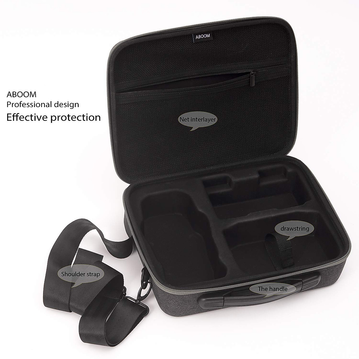 ABOOM Travel Case for DJI Mavic Air 2, Ultra Sturdy and Durable, Fit for Batteries - Battery Charger - Remote Controller and Other Accessories