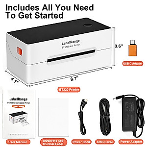 LabelRange LP320 Label Printer – High Speed 4x6 Shipping Label Printer, Windows, Mac, Linux and Chrome OS Compatible, Direct Thermal Printer Supports Shipping, Barcode, Household Labels and More