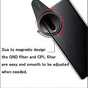 Kase 41mm Clip on Phone Magnetic CPL Filter Kit Includes Polarizer Filter, GND1.2 Filter, Lens Clip for iPhone 14 13 12 11 8 7 XR X XS, Android Smartphone