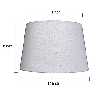 TOOTOO STAR Double 10x12x8" Fabric Natural Linen Cone Drum Hand Craft Medium Lamp Shade Set of 2, Lampshade for Floor Table Lamp, Spider (Bright White)