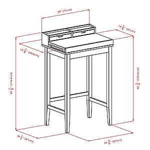 Winsome Brighton High Desk with 2-Drawer, Brown