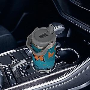 RTFGHJS Girl Playing Piano 30 Oz Tumbler with Handle And Flip Straw, Stainless Steel Vacuum Insulated Travel Mug, Thermal Cup for Coffee, Water, Iced Drinks, Fits Car Cup Holders (Home, Sports)