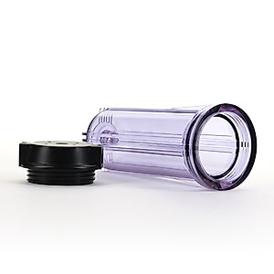 Hydronix HF2-10CLBK12, 10" Clear Housing with Black Flat Cap For RO & Filtration Systems, 1/2" Ports