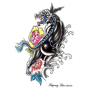 10 sheets dragon yinyang koi large 8.25" half-sleeve arm tattoo good fake tattoos