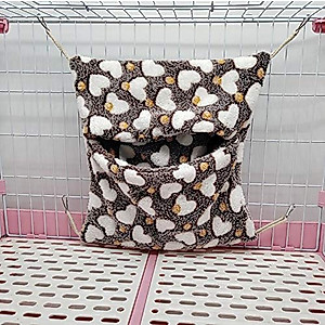 ISMARTEN Small Animal Hanging Hammock, Pet Hanging Nap Sack Sleep Bag Bed, Cage Hammock Beds for Ferret Guinea-Pig Sugar Glider Hamster Rat Mice Chinchilla Flying Gerbil and Squirrel