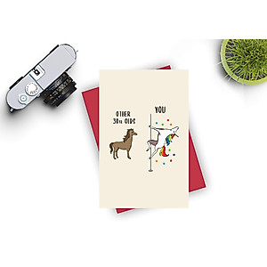 Kirynurd Unicorn Birthday Card, 30th Birthday Card For Men Women, Funny 30 Year Old Card, Pole Dancing Unicorn