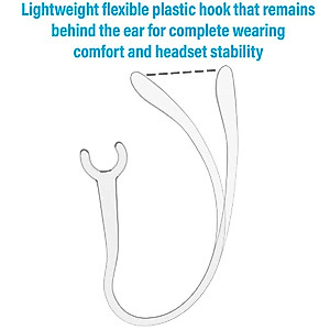 Ear Hooks for Wireless Headset 6mm Small Clamp Holder Clips, Replacement Ear Loops Earpiece Accessories, Clear, 4 Pack