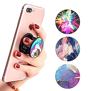 IYAYUHE Multi-Function Cell Phone Stand,Colorful Marble Expanding Stand Grip for Smartphones and Tablets (4 Pack)