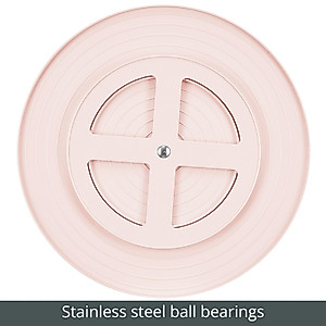 mDesign Plastic Lazy Susan Round Turntable Storage Tray - Rotating Organizer for Makeup, Cosmetics, Nail Polish, Vitamins, Shaving Kits, Hair Spray, Medical Supplies, First Aid - Light Pink/Blush