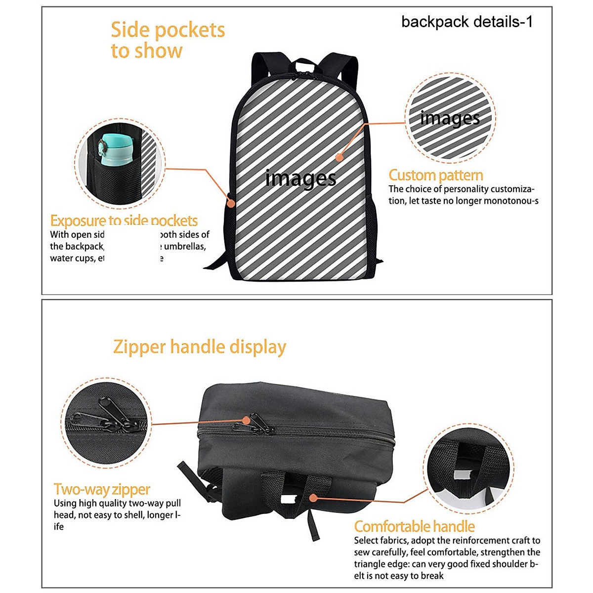 UNICEU Fire Water Softball Print Kids Customized School Bag Set 3 in 1 with Lunch Bag, Pencil Case, Add Kids Name Personalized Backpack