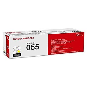 1 Pack 055 3013C001 Yellow Toner Cartridge: Compatible CRG-055 Replacement for Canon i-SENSYS LBP660 MF740 Series ImageClass LBP664Cdw LBP664Cx MF740C MF741Cdw MF743Cdw MF746Cdw MF740 Series Printer