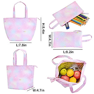 Girls Backpack With Lunch Box,Cute Girl's Backpack Toddler Hiking Backpack Set Pink Backpack for Girls Kindergarten Preschool Elementary with Lunch Box and Pencil Box