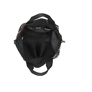 LeSportsac Stay True Deluxe Easy Carry Tote Crossbody + Top Handle Handbag, Style 4360/Color E481, Empowering Pop Art Style Words w Tie-Dye Effect: Be You, Stay True, Shine, Self Love Club + Hearts