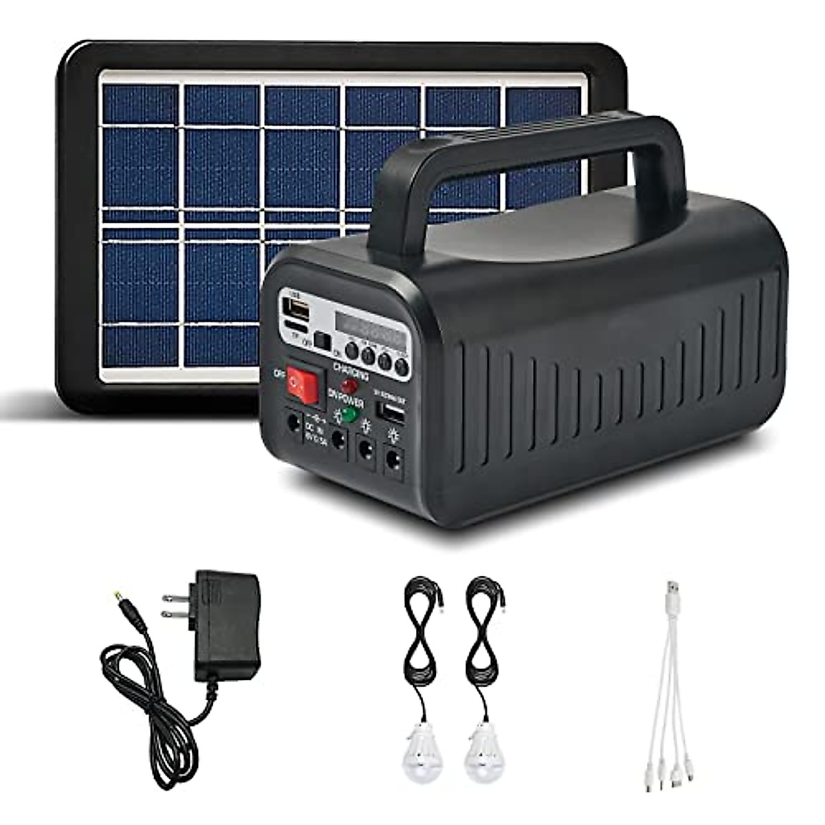 Solar Generator, Soyond Solar Powered Generator with Panel Included, 8000mAh Portable Power Station with 2 LED Bulbs for Home Use Emergency, Outdoor Generator for Camping,Travel