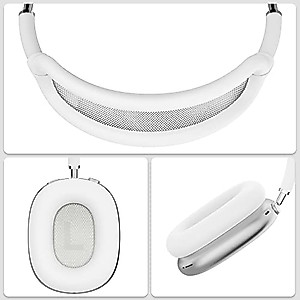 Tucana Silicon Cases Compatible for AirPods Max, Overhead Cover + Earcup Cover (White)