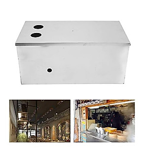 3 Stage Filtration Grease Trap, Stainless Steel Grease Interceptor 50x25cm Dual Holes, Heavy Duty Oil Water Separator for Home Kitchen, Petrochemical, with Large Capacity and