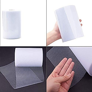 ZKC Tulle Fabric Rolls, 6 Inch x 100 Yards (300 feet) Tulle Spool for Wedding Party Decorations Gift Bow DIY Craft Tutu Skirt (White)