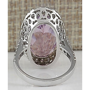 Promsup Women Fashion 925 Sterling Silver Pink Kunzite Ring Engagement Jewelry Size 6-10 (8)